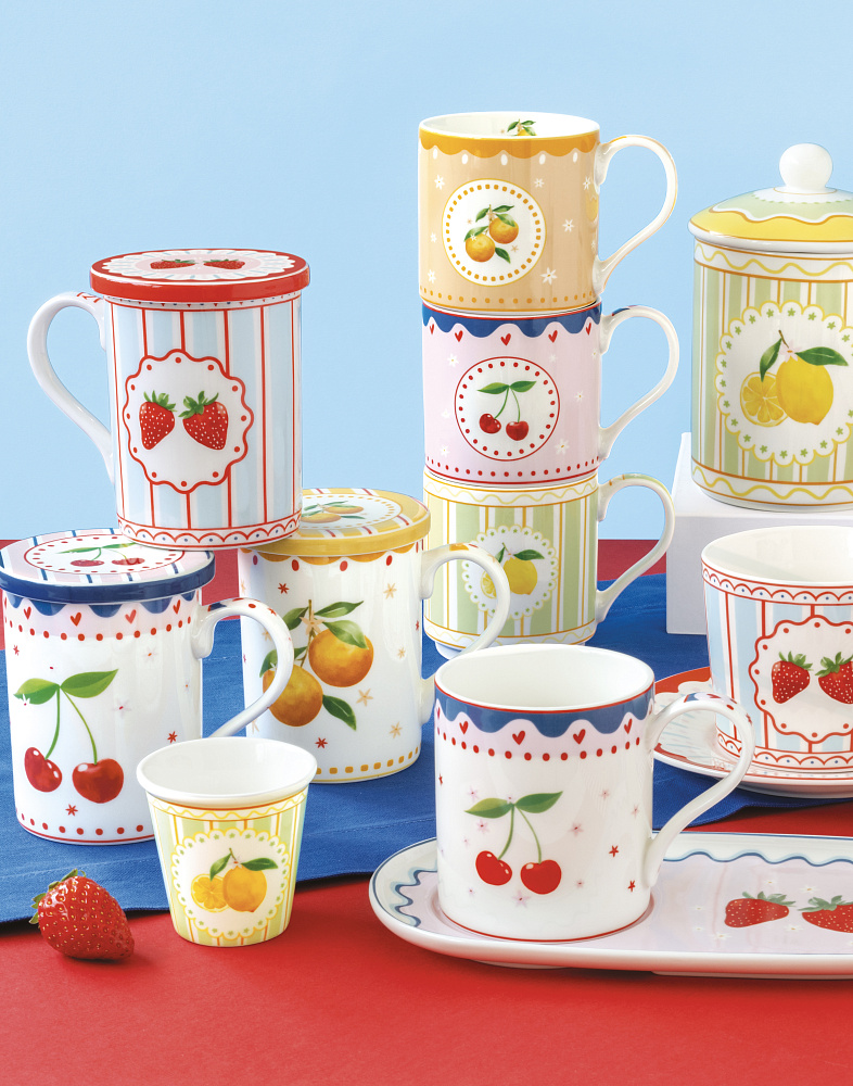 Купить Набор чайный фарфоровый FRUIT MANIA: чашка с блюдцем (2 шт) в ...